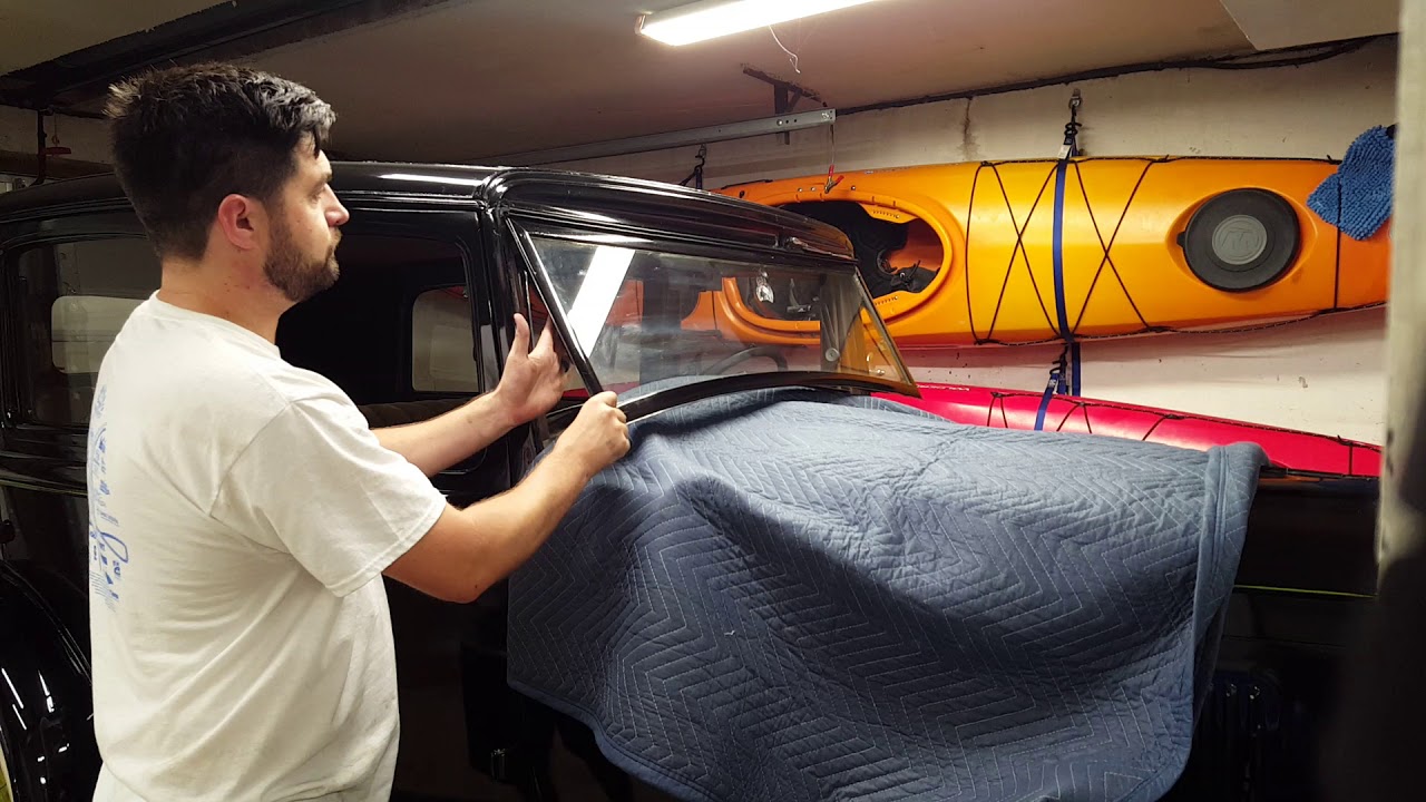 Removing the windshield on a 1931 Ford Model A Town Sedan Slant Window ...