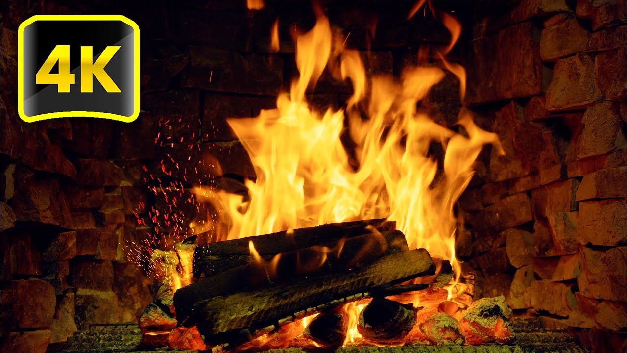 🔥 4K ULTRA HD Fireplace Burning & Crackling Fire Sounds 🔥 Relaxing ...