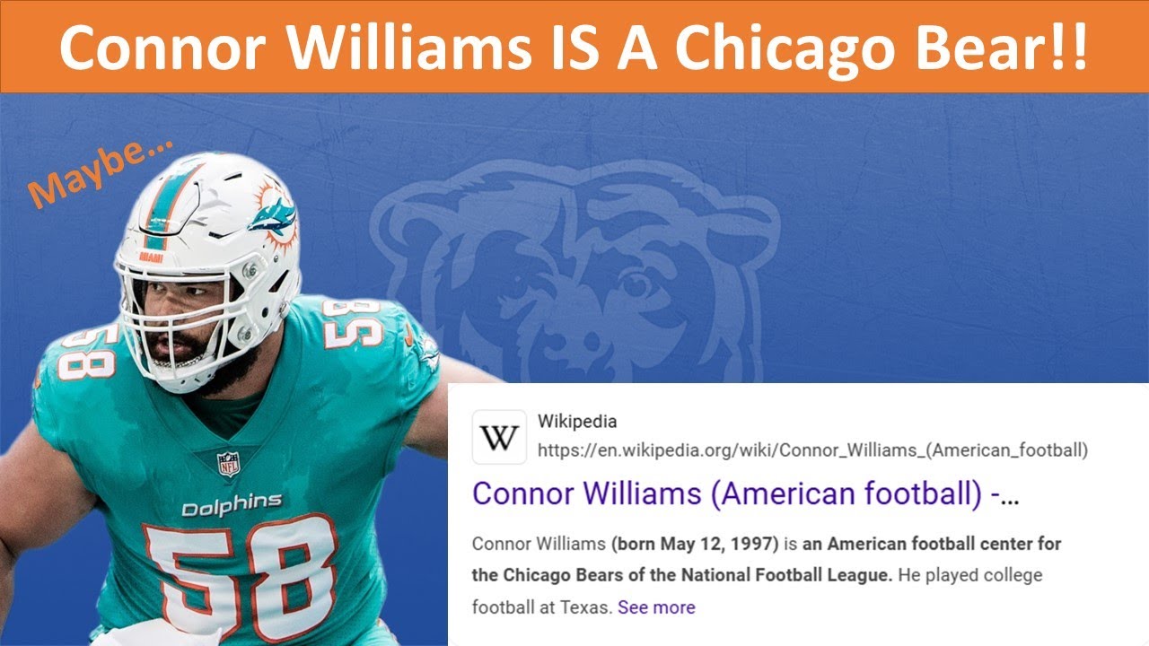 Connor Williams IS A Chicago Bear!!!... Maybe - YouTube