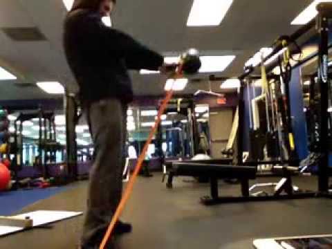 Kettlebell swing with resistance band - YouTube