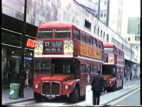 London Buses 1986-Routemasters on Routes 13, 28, 52 & 113 Finchley Road ...