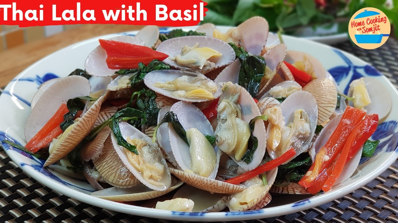 Thai-Style Lala Recipe with Basil Leaves | หอยลายผัดโหระพา - YouTube