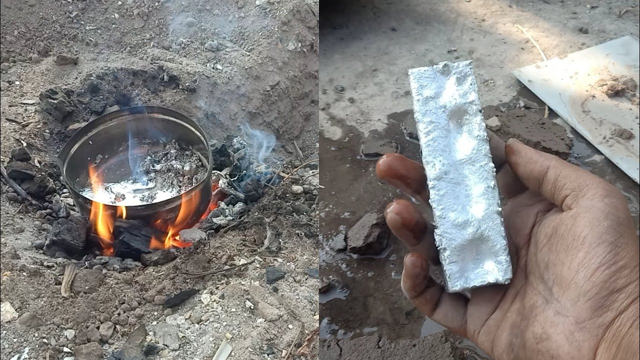 How to melt aluminium metal at home || how to melt aluminium without ...