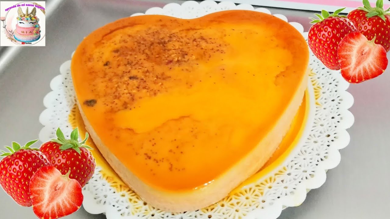 cómo hacer flan de fresa receta fácil - YouTube