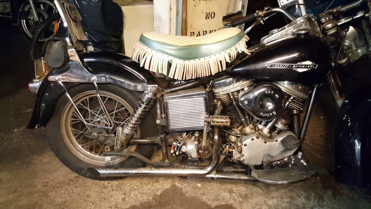 1965 panhead cold kick start - YouTube