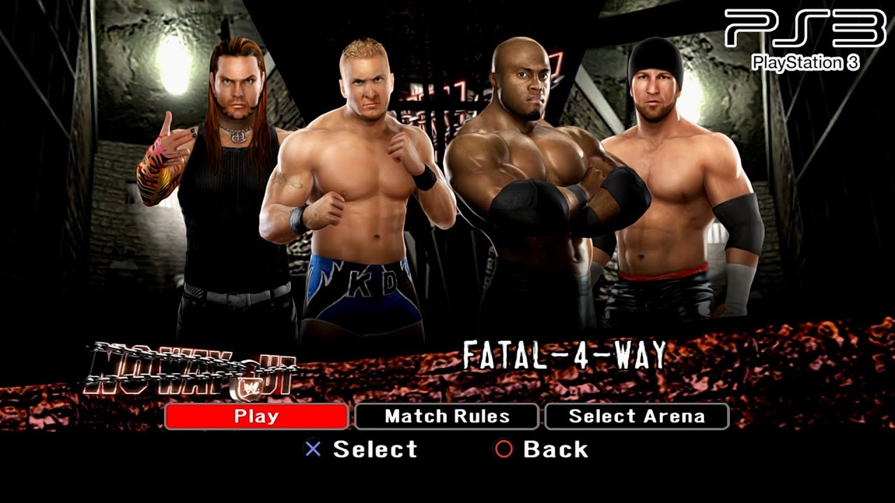 WWE SVR 2008 PS3 - Kenny Dykstra VS Bobby Lashley VS Jeff Hardy VS ...
