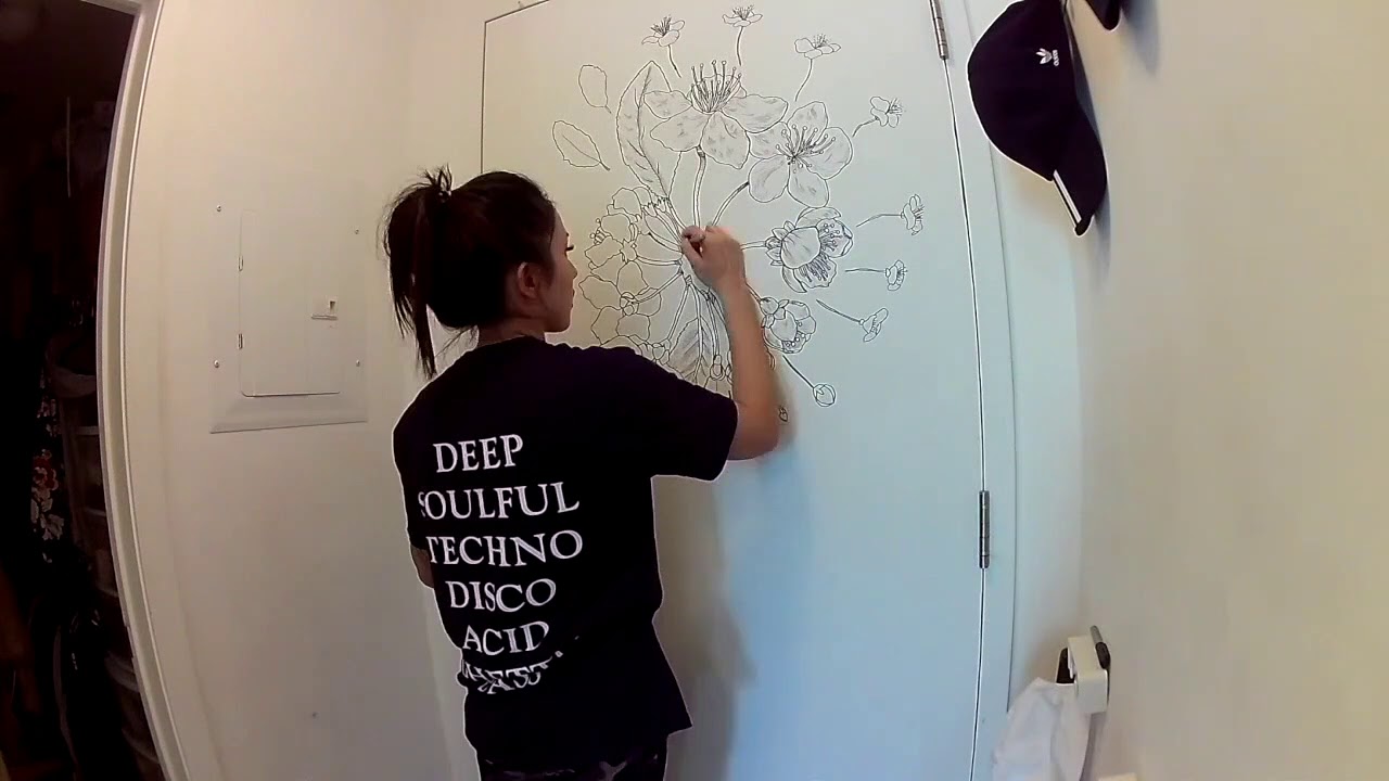 Flower Wall Sharpie Art Mural - YouTube