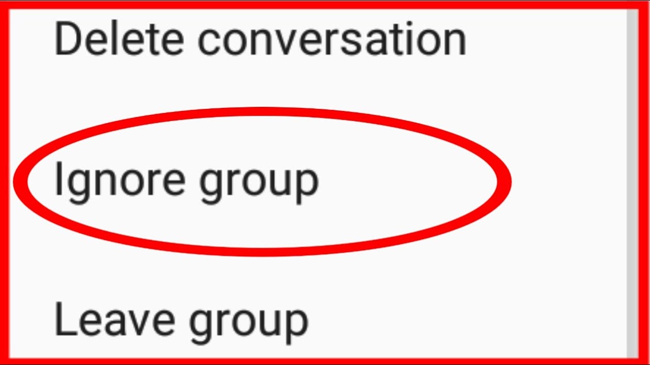 Messenger Group !! How To Ignore Group In Facebook Messenger - YouTube