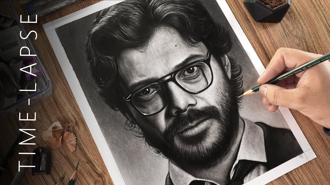 Speed Drawing The Professor – Realistic Portrait in Minutes - YouTube