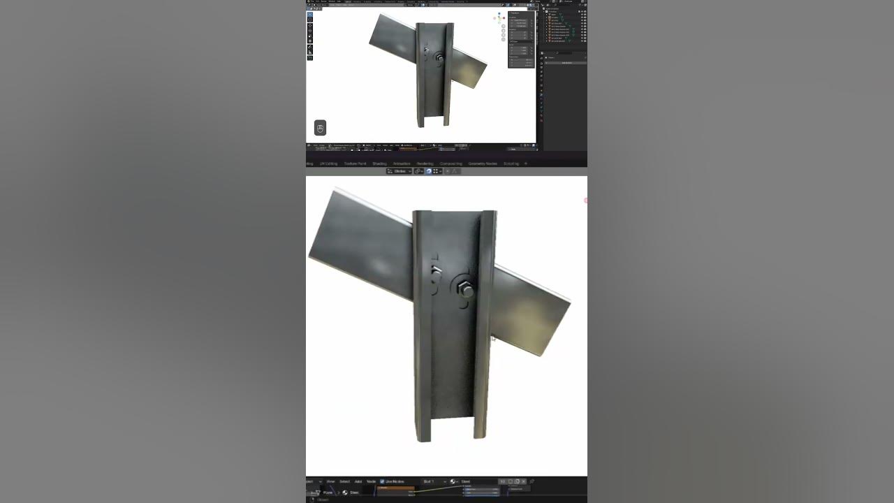 Blender_Solar Construction Column-Beam Connection 3D Modeling - YouTube