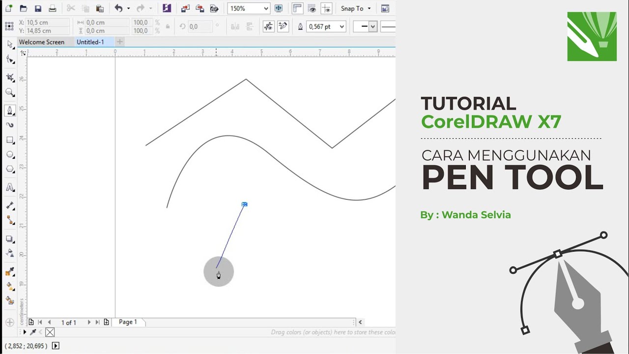 Tutorial CorelDRAW X7 | Cara Menggunakan Pen Tool (Part 1) - YouTube