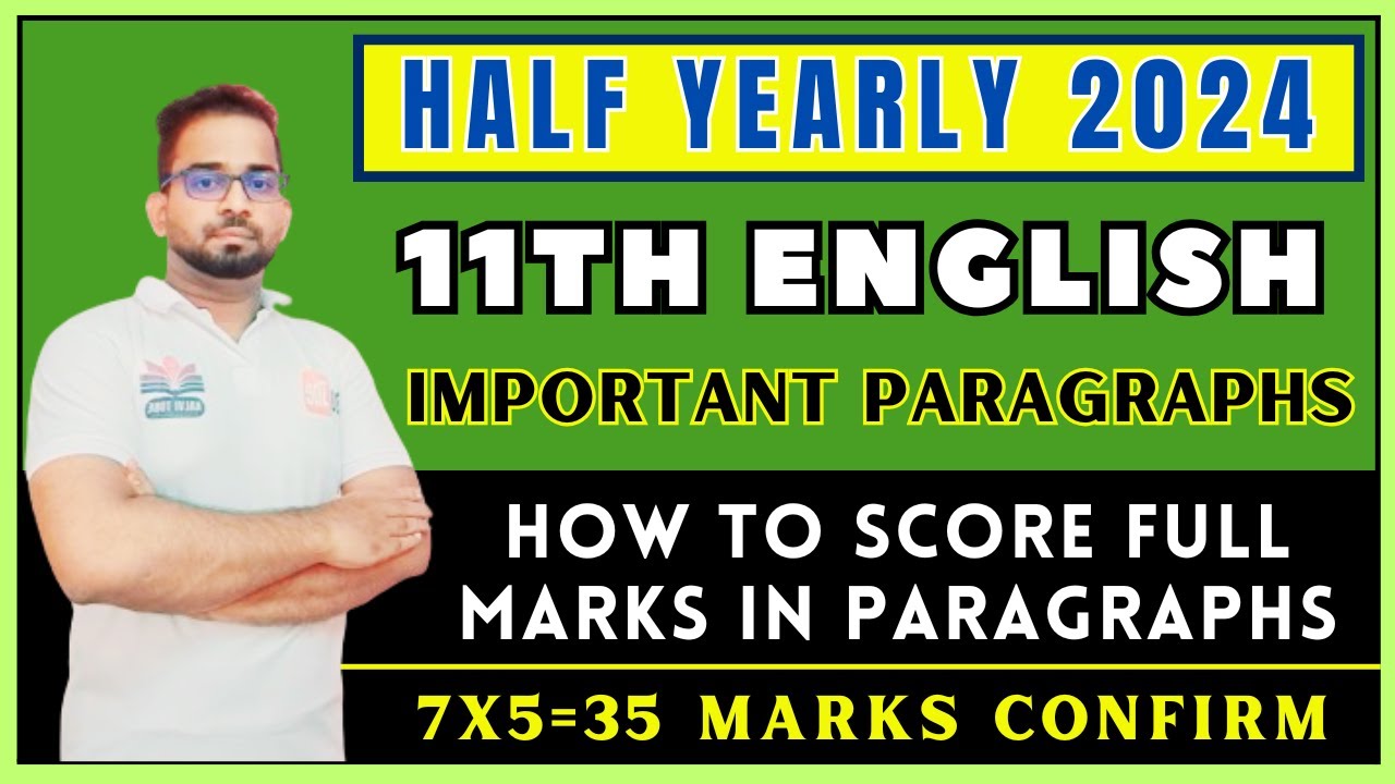 11th English Half Yearly Important Paragraphs 2024 | How To Score Full ...