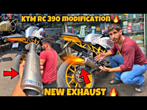 Finally ktm rc 390 ki new modification start Ker di 🔥 new exhaust laga ...