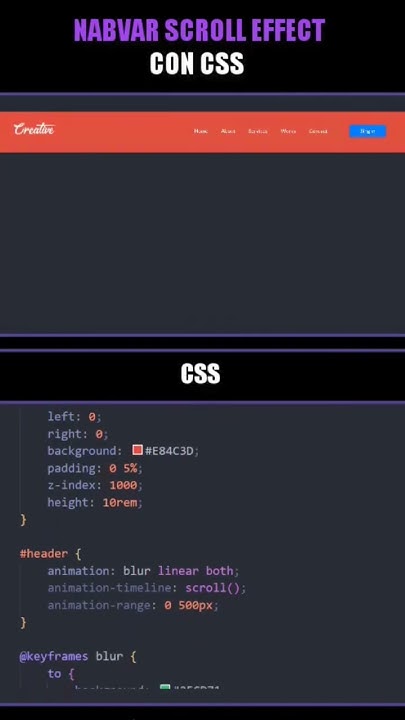 Navbar scroll effect with css #css - YouTube