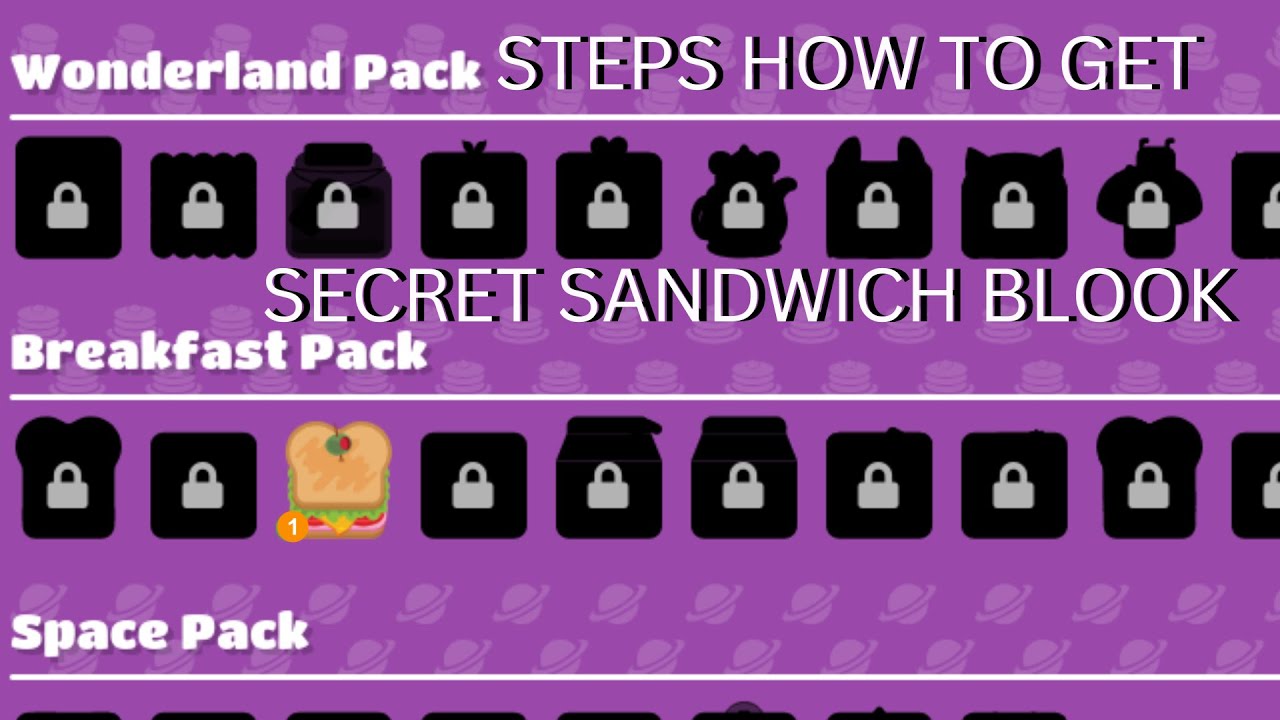SECRET SANDWICH BLOOK STEPS TO GET - YouTube
