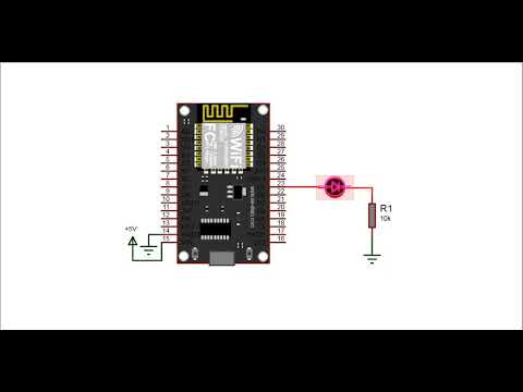 NodeMCU LED Blink Proteus Simulation and on Breadboard - YouTube