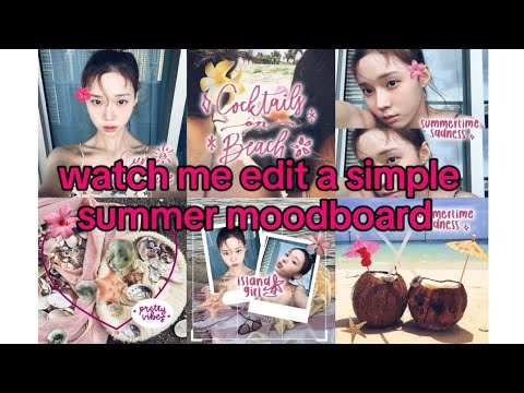 tutorial moodboard deco summer | how to make summer moodboard deco free ipv - YouTube
