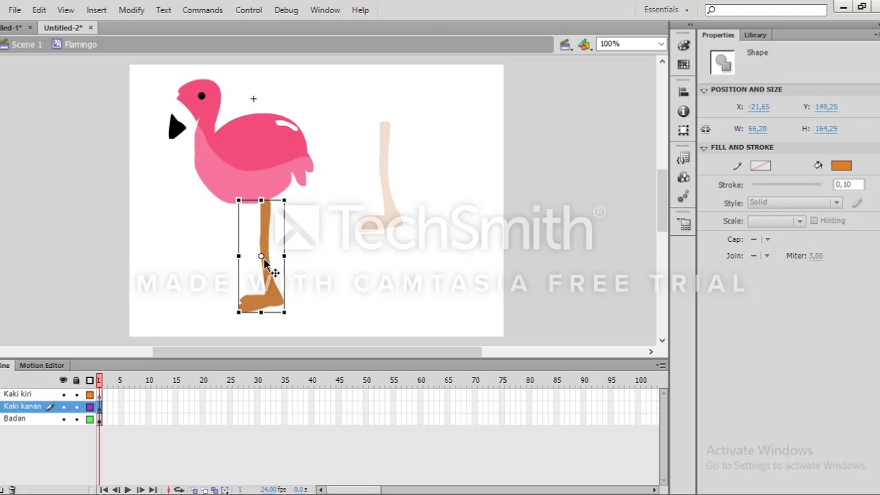 Tutorial Adobe Flash Professional (Membuat animasi Flamingo) - YouTube
