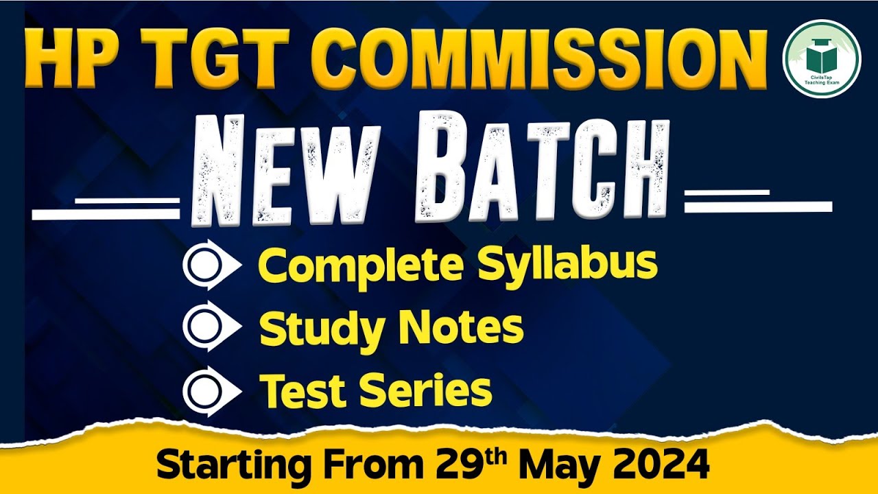 HP TGT COMMISSION 2024 - New Online Batch, HP TGT Complete Syllabus, HP ...