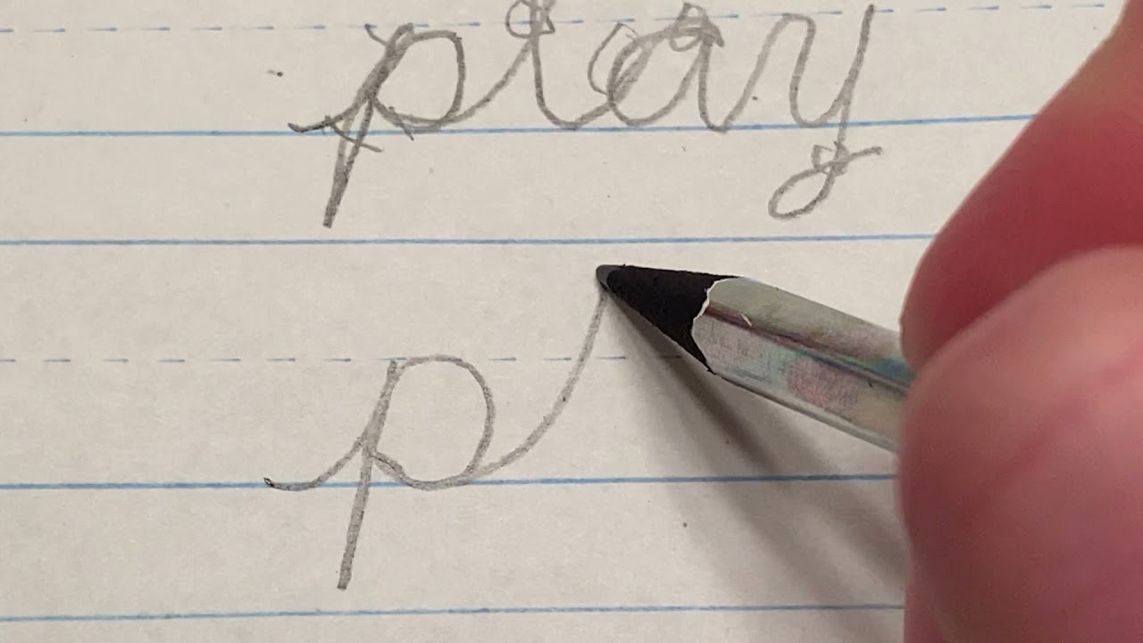 How to write "play" in cursive - YouTube