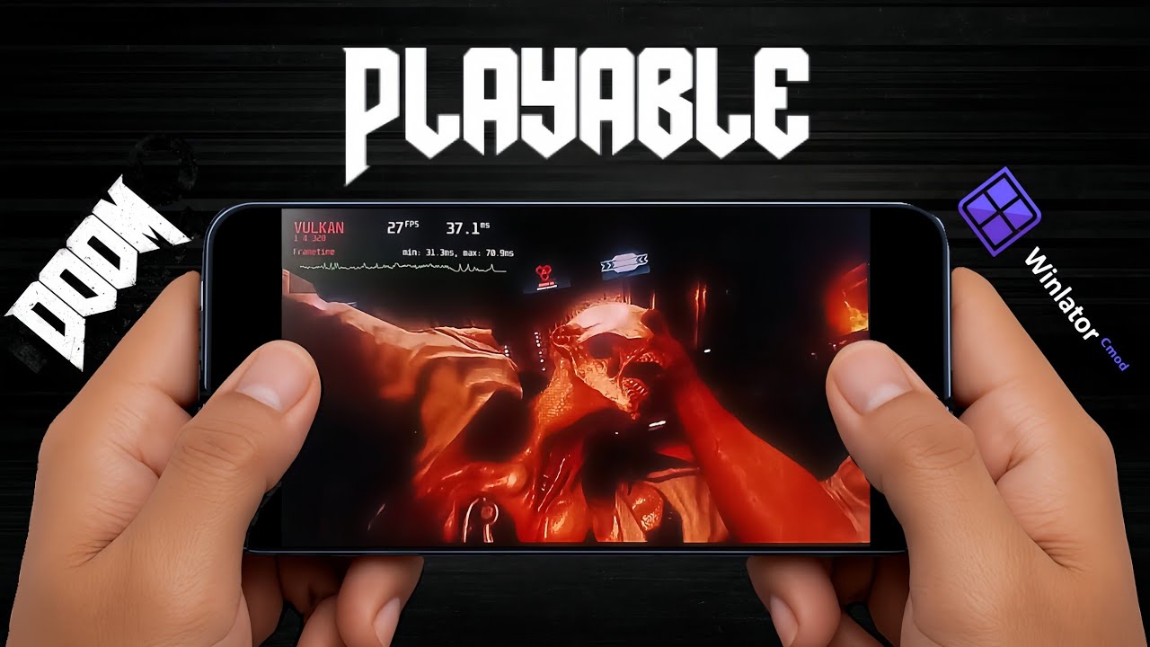 🔥DOOM (2016) On Mobile - Gameplay + Tutorial on Winlator Cmod v13.1.1 ...