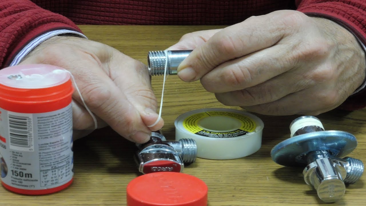 COMO DAR HILO DE TEFLON EN LLAVE DE ESCUADRA (REPARACION , INSTALACION ...