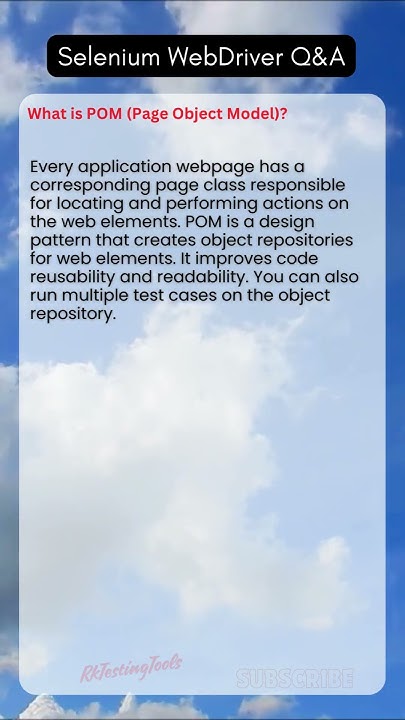 What is POM Page Object Model - YouTube