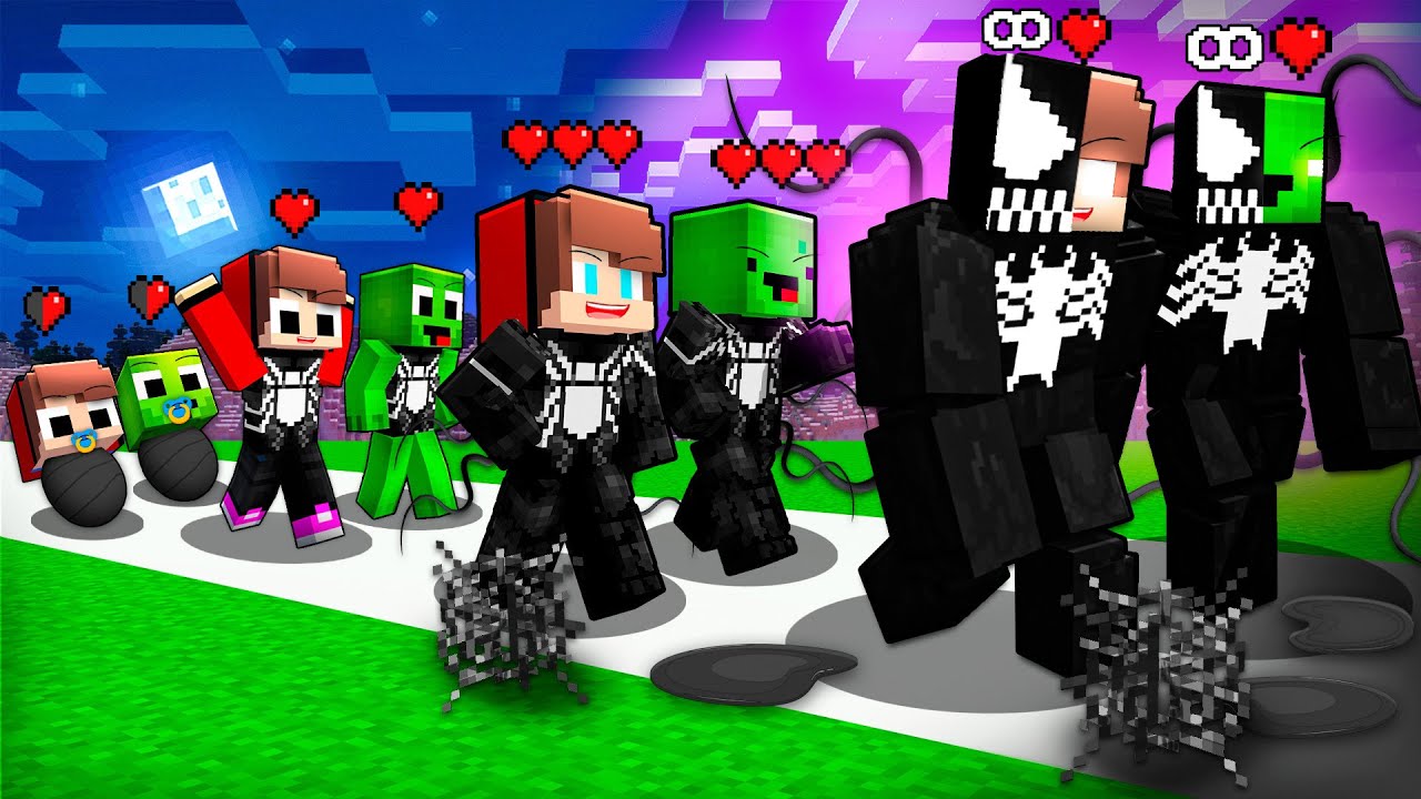 Evolution of Mikey & JJ VENOM - Life Cycle in Minecraft Animation ...