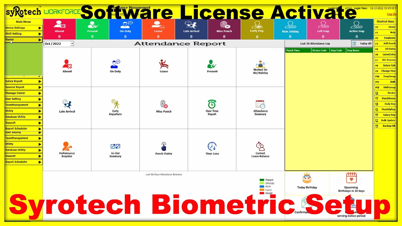 Syrotech Biometric Machine Setup | Biometric Attendance System - YouTube