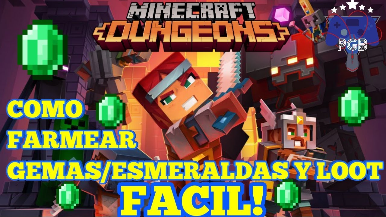 Como Farmear ESMERALDAS(Gemas) FACIL en Minecraft Dungeons. - YouTube