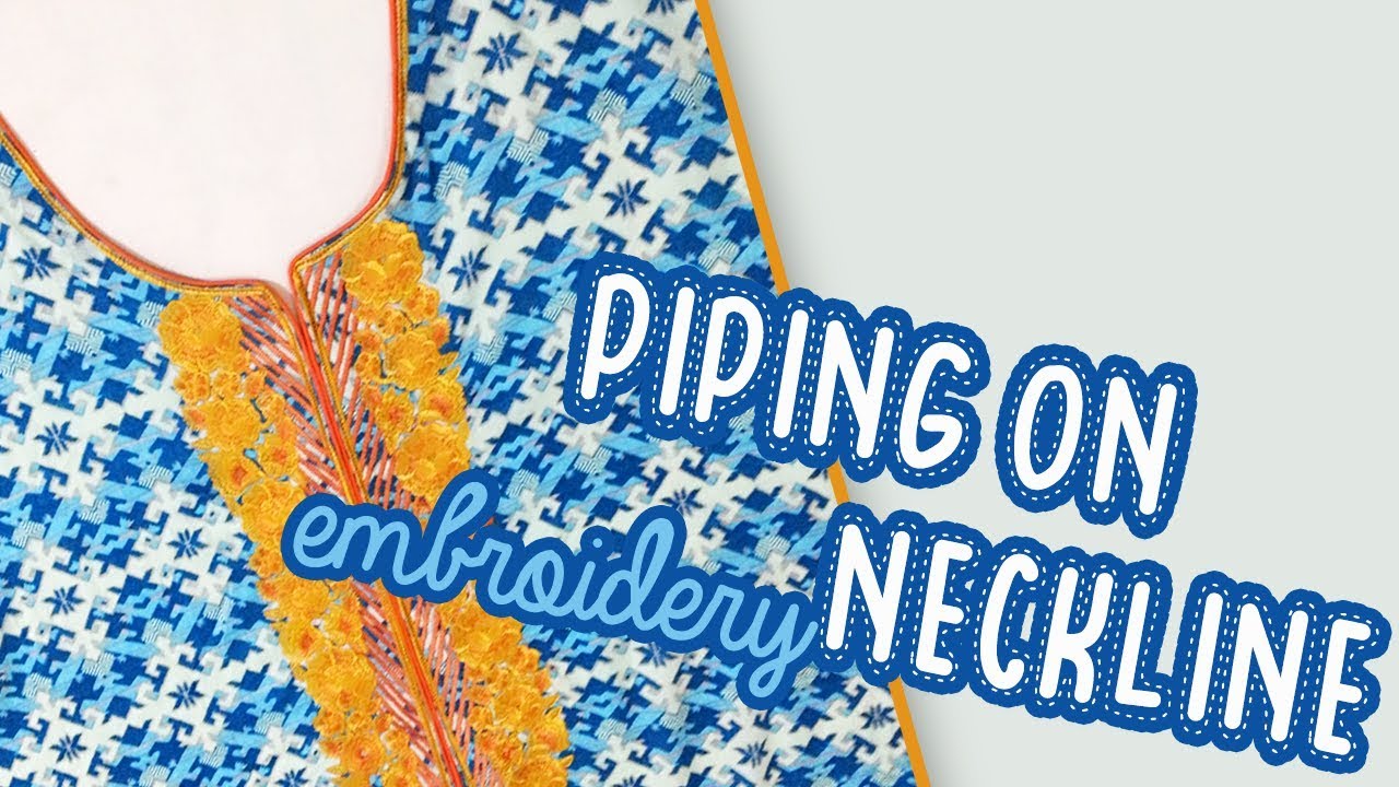 How to Attach Piping on Neckline - YouTube