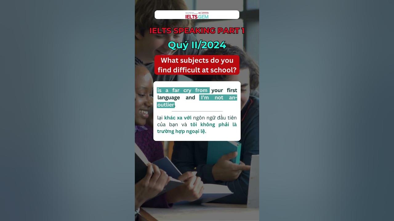 IELTS Speaking part 1 sample 𝗪𝗵𝗮𝘁 𝘀𝘂𝗯𝗷𝗲𝗰𝘁𝘀 𝗱𝗼 𝘆𝗼𝘂 𝗳𝗶𝗻𝗱 𝗱𝗶𝗳𝗳𝗶𝗰𝘂𝗹𝘁 𝗮𝘁 𝘀𝗰𝗵𝗼𝗼𝗹?#ieltsgem #ielts # ...