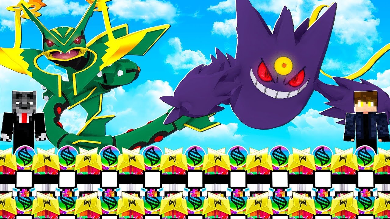 MEGA RAYQUAZA vs MEGA GENGAR - CUBO LUCKY PIXELMON MINECRAFT - YouTube
