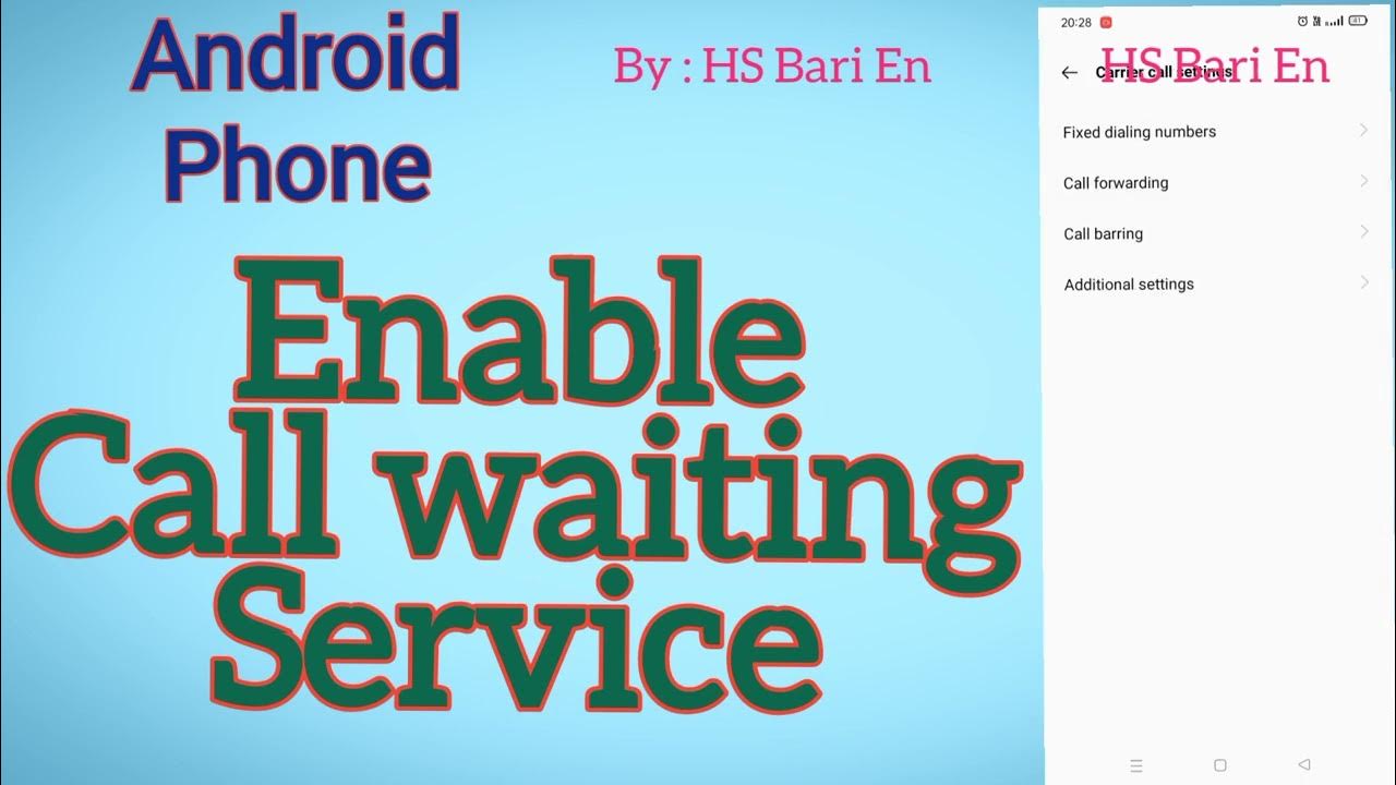 How to enable call waiting service in Android mobile phone - YouTube