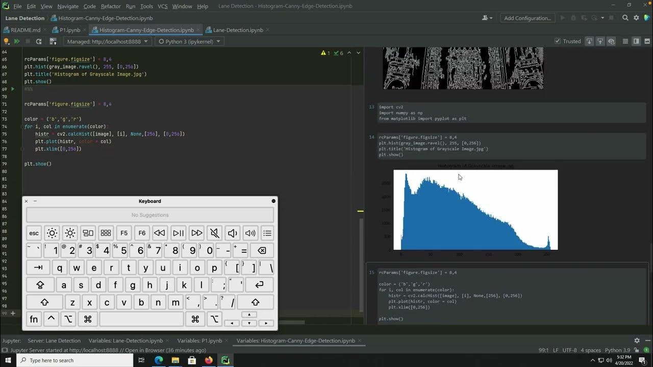 OpenCV implementations of RGB, Grayscale Histograms and Canny Edges ...