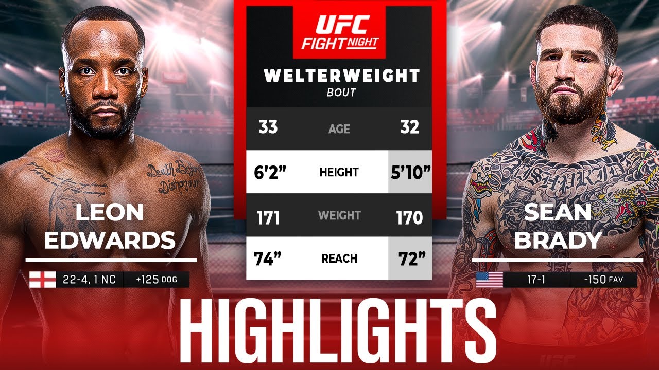 Leon Edwards vs Sean Brady | Highlights | UFC Fight Night | Main Event ...