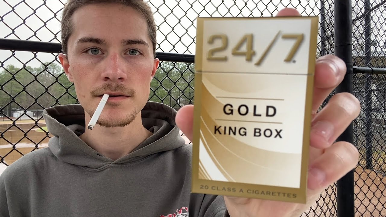 Smoking a 24/7 Gold Cigarette - Review - YouTube