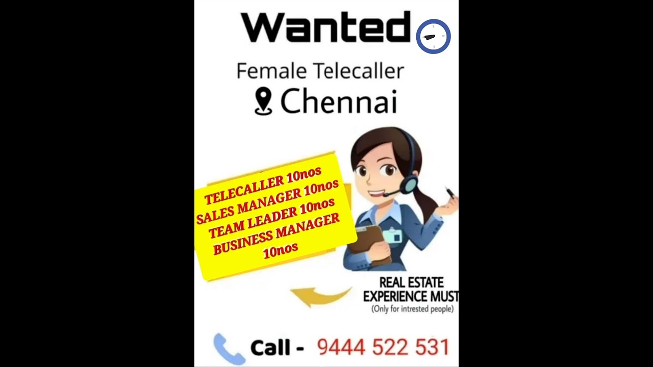 WANTED TELECALLER 10nos SALES MANAGER 10nos TEAM LEADER 10nos BUSINESS ...
