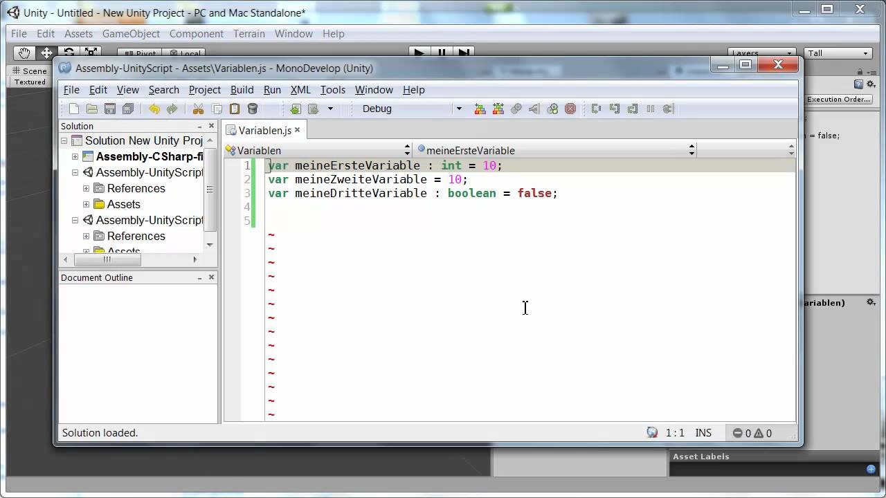 JavaScript Scripting in Unity3D - Grundlagen und Variablen [1/4] - YouTube
