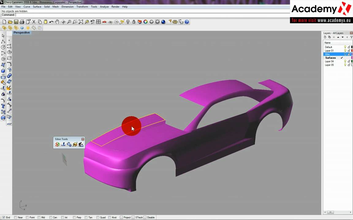 Mc Neel Rhinoceros Car modeling tutorial part 29 - YouTube