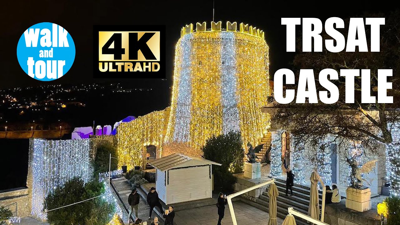 Christmas Lights at Trsat Castle in Rijeka, Croatia in 4K UHD (60 fps ...