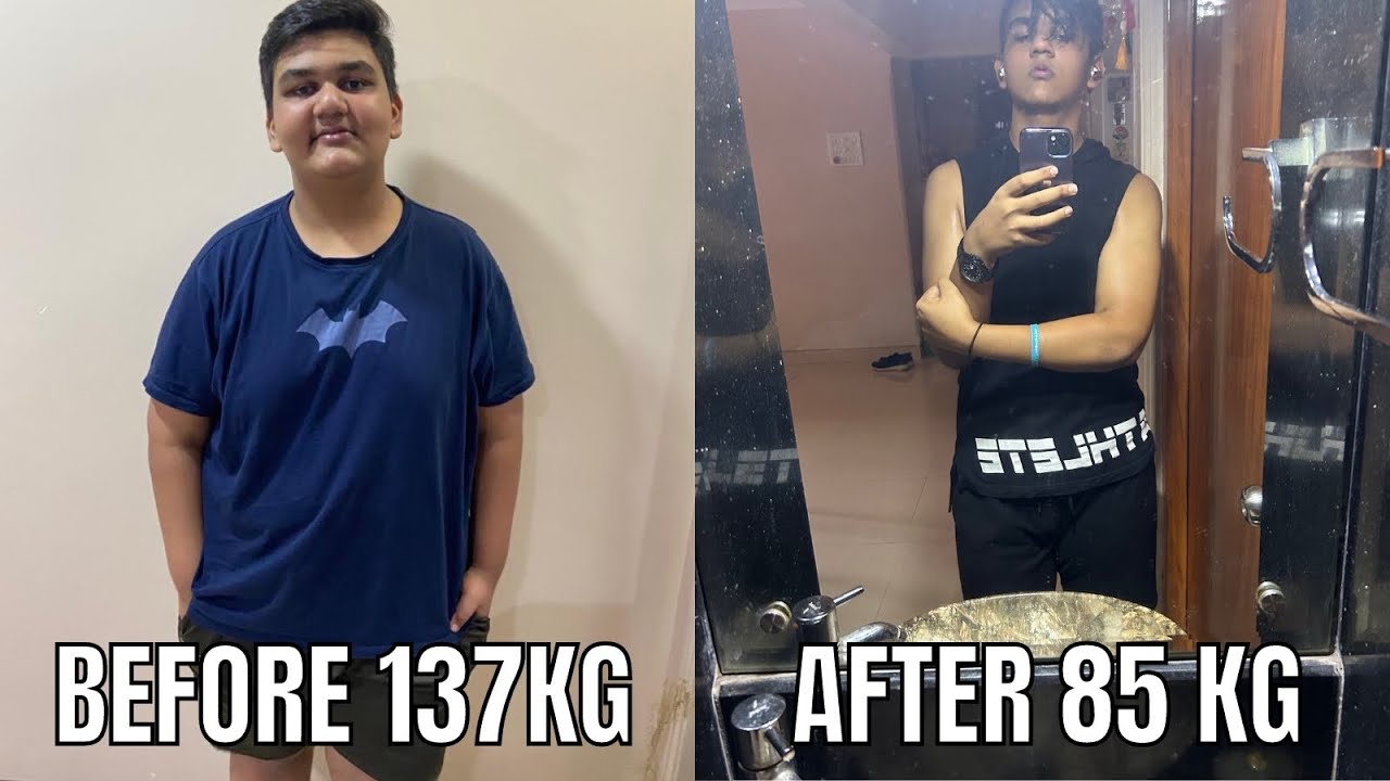 52kg weight loss in 10 months|| Natural transformation from age 16-17 ...