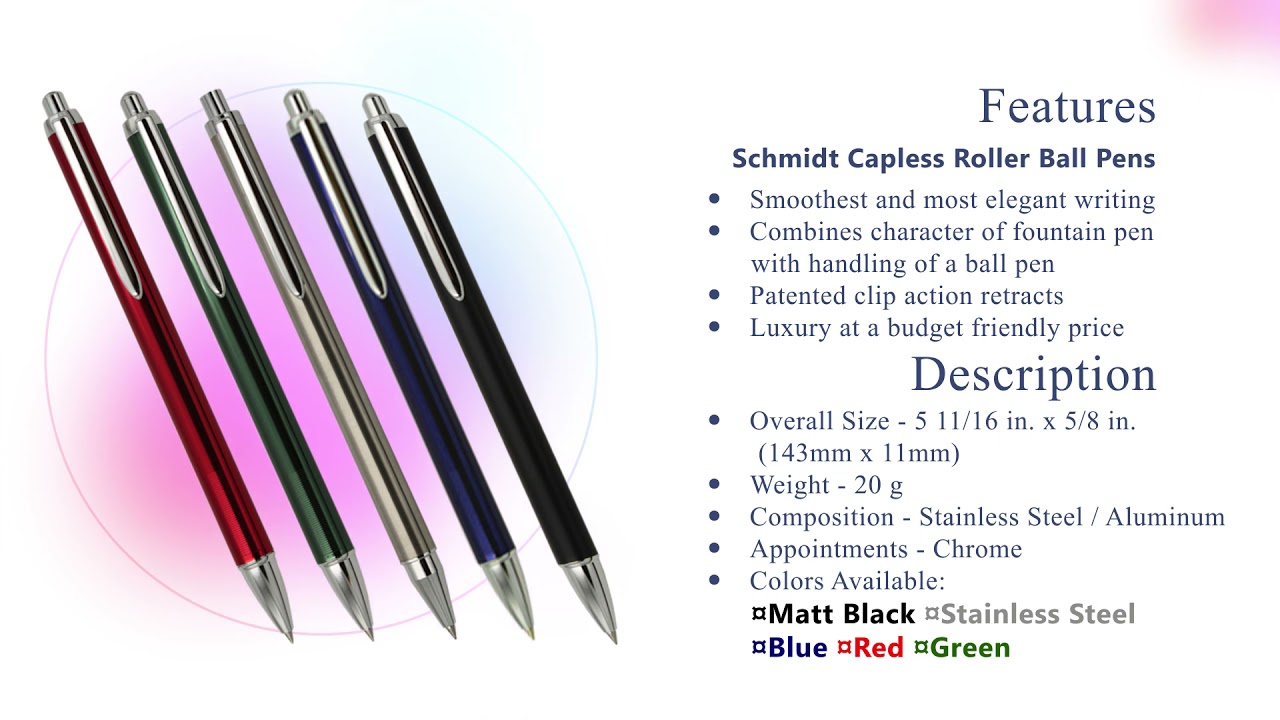 Schmidt Rollerball Pens - YouTube