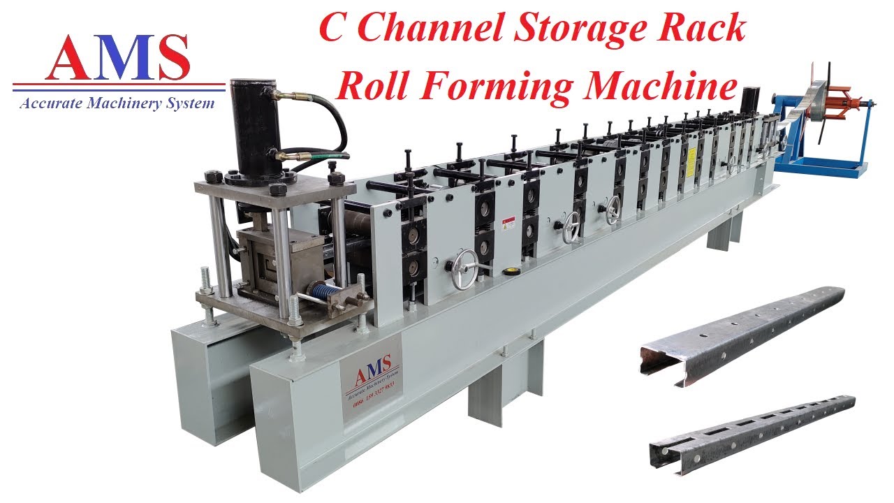 C Channel Storage Rack Roll Forming Machine - YouTube