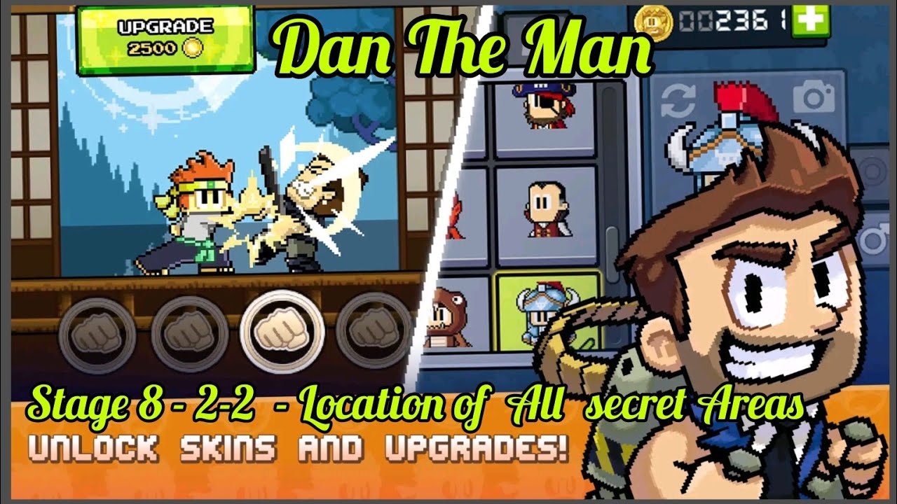 Dan The Man || Stage 8 - 2-2 - Location of All secret Areas - YouTube