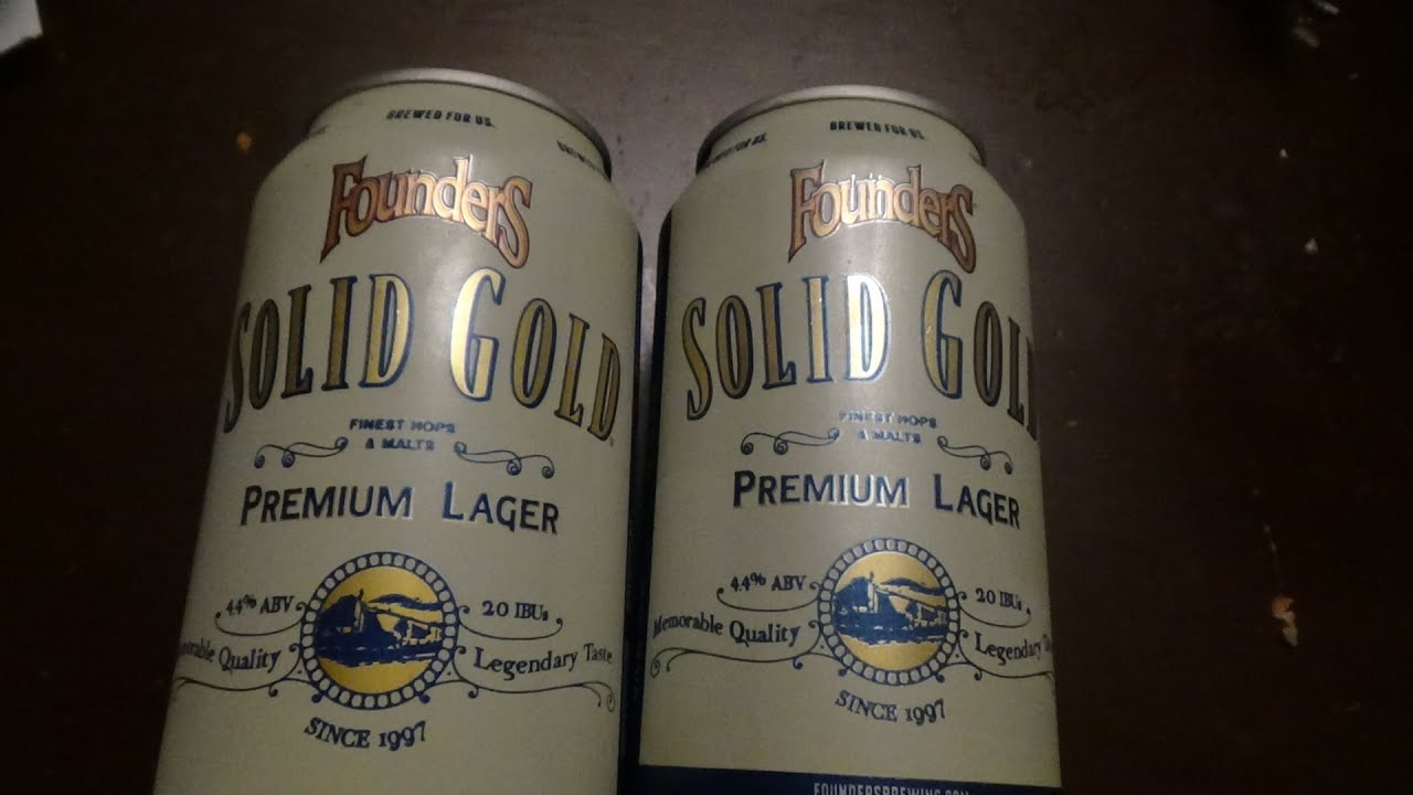 ASMR Drinking Founders Solid Gold Premium Lager - YouTube