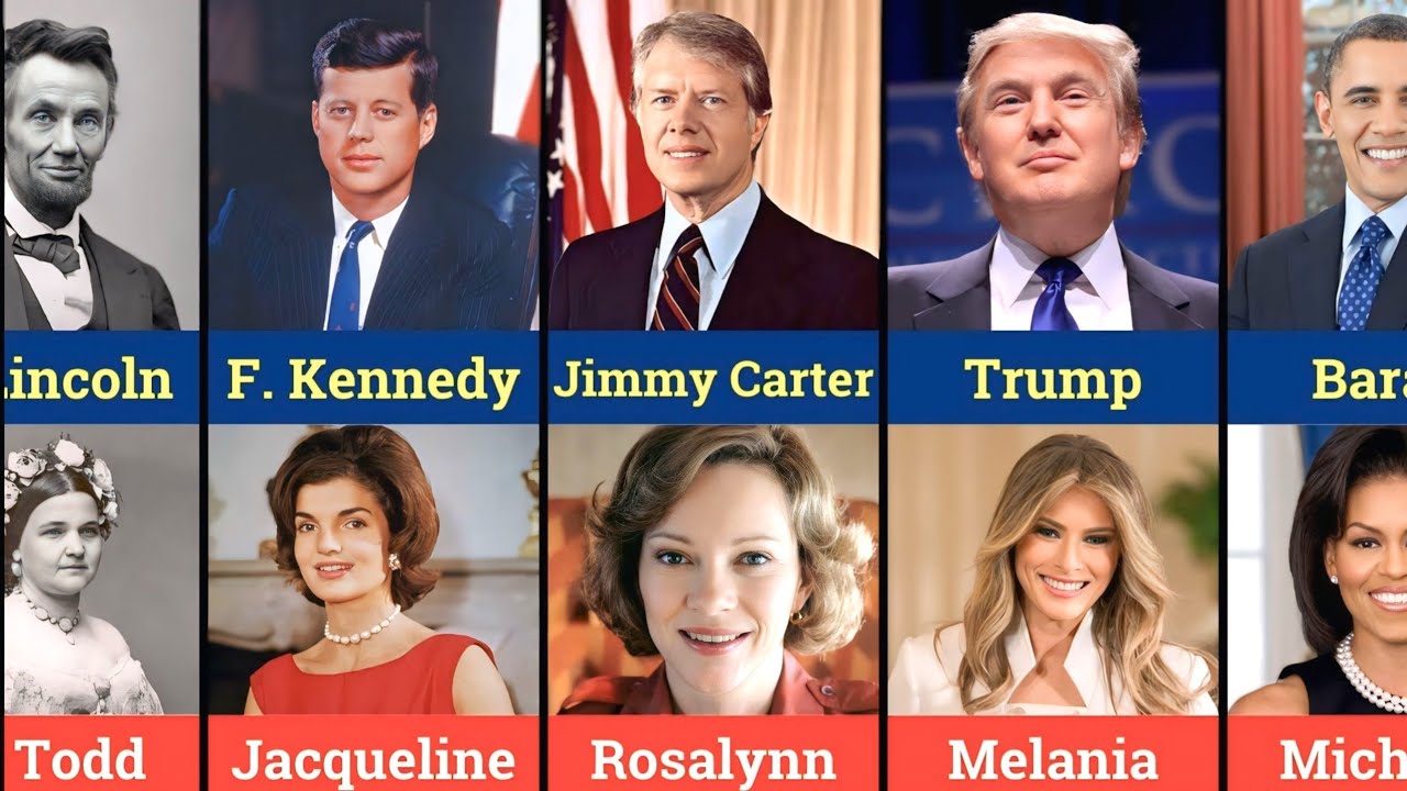 US Presidents and Their Beautiful Wives (01 to 47) - YouTube
