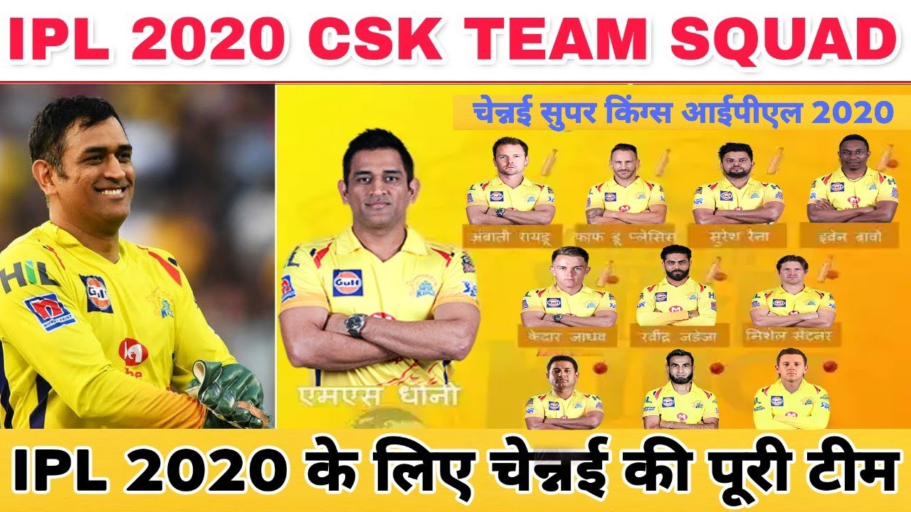IPL 2020 : CSK Confirm Team Squad Announced For IPL 2020 | Chennai ...