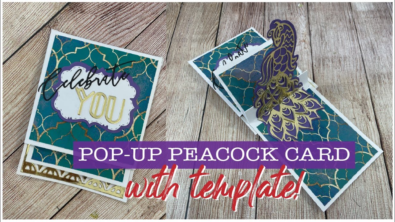 Pop Up Peacock Card Tutorial 🦚 Template included! - YouTube
