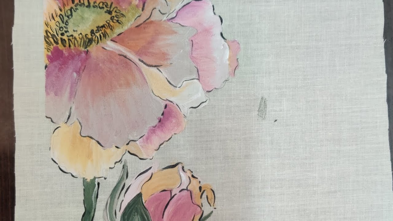how to make easy acrylic flowers painting tutorial || acrylic floral ...